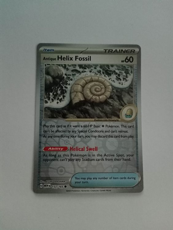 Antique Helix Fossil - REVERSE HOLO - Pokemon 151 Mew (Gebraucht) in ...
