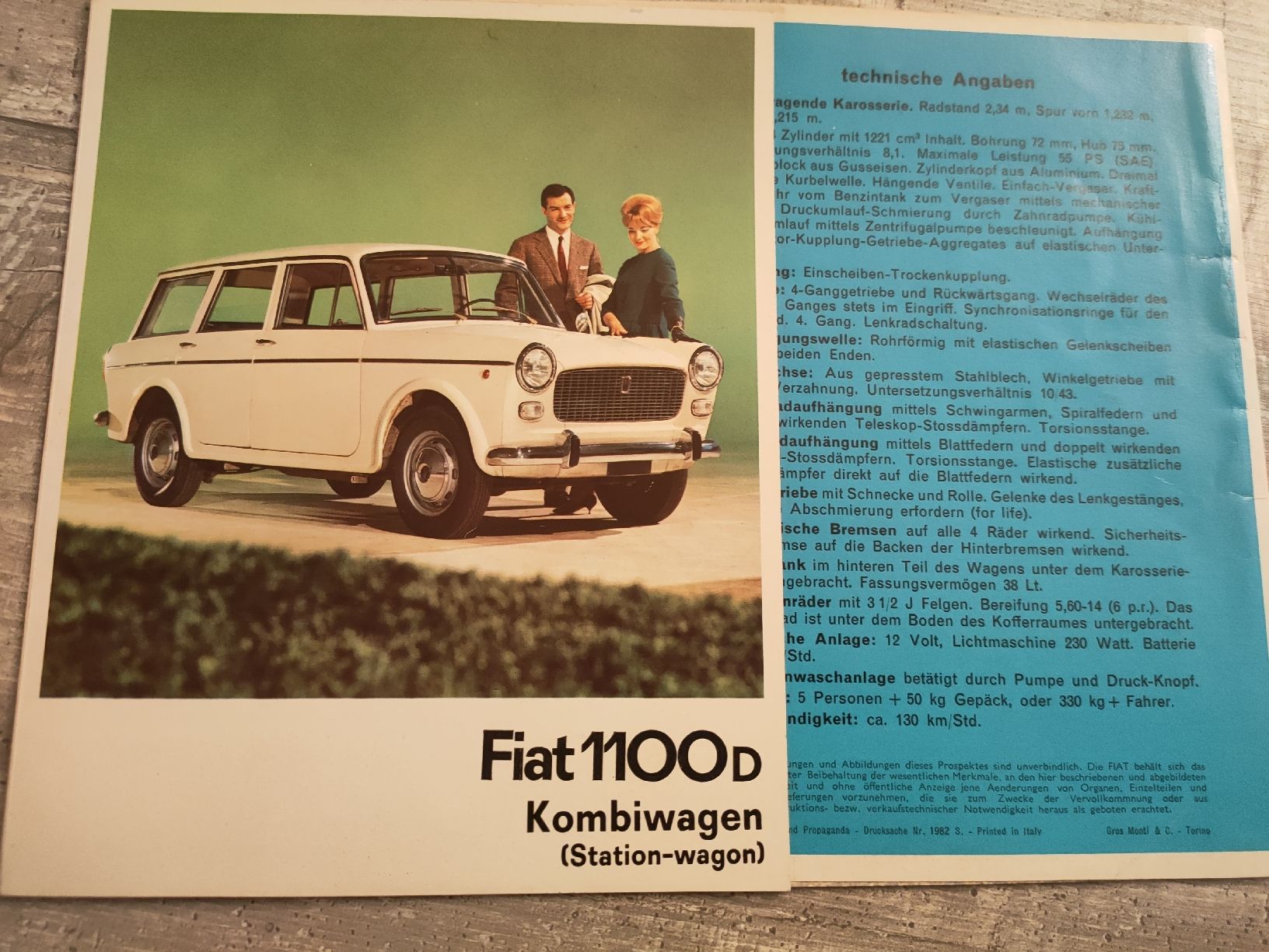 Fiat 1100D Kombiwagen Originalprospekt 60er Jahre Oldtimer (Gebraucht) in Gipf-Oberfrick für CHF ...