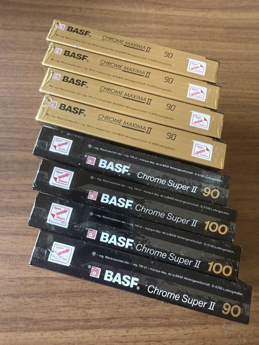8x Vintage BASF Chrome Cassettes - Maxima II & Super II - Fa (Neu ...