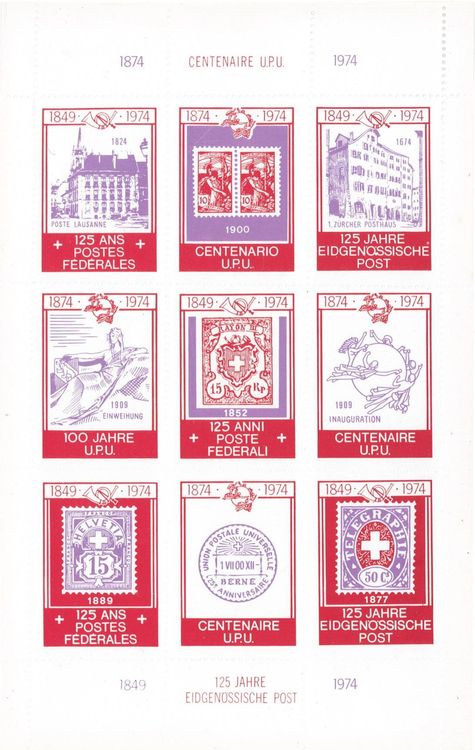Vignetten-Bogen 125 Jahre UPU (Gebraucht) in Bazenheid für CHF 12 – mit Lieferung auf Ricardo kaufen