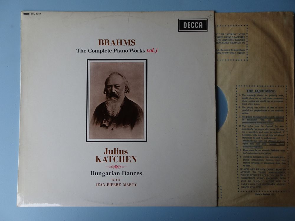 Julius KATCHEN - Brahms: Works Vol. 5 - Decca SXL 6217 (Gebraucht) in ...