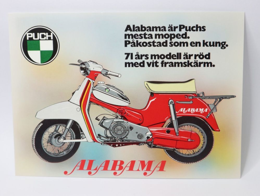 Grosse AK Puch Alabama Moped Postkarte (Neu (gemäss Beschreibung)) in ...