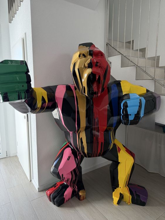 STATUE XXL GORILLE EN RÉSINE INSPIRÉ ORLINSKI (Neu (gemäss Beschreibung ...
