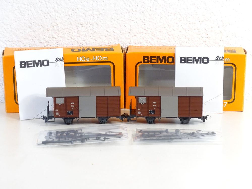 Bemo 2 x 2273 300 MOB Güterwagen Gk510, Braun, H0m,OVP (Neu und ...