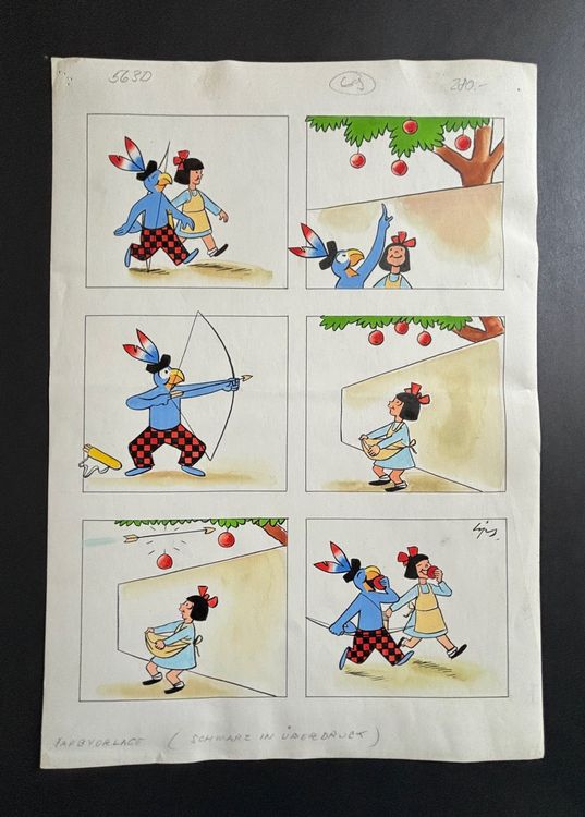 Zeichnung R.Lips,Globi beim Apfelpflücken Comic um 1950 (Gebraucht) in Kehrsatz für CHF 349 ...