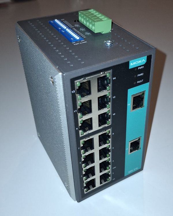 MOXA EDS-316 Ethernet-Switch RJ45-Anschlüsse 16 / 100Mbps (Gebraucht ...