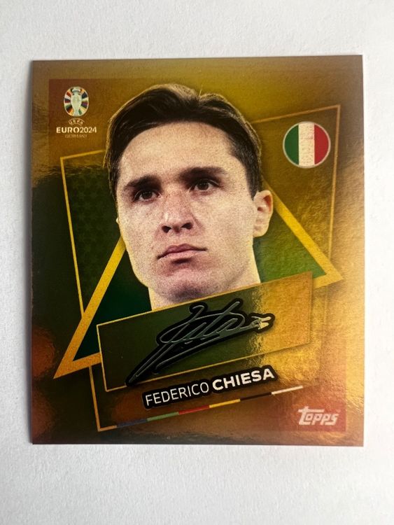 Topps Euro 2024 ITA SP Federico Chiesa GOLD mit Unterschrift (Neu ...