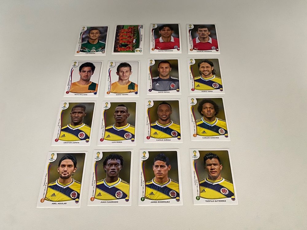 64 Panini Bilder WM 2014. Weisser Rahmen. Seltene Version (Gebraucht ...