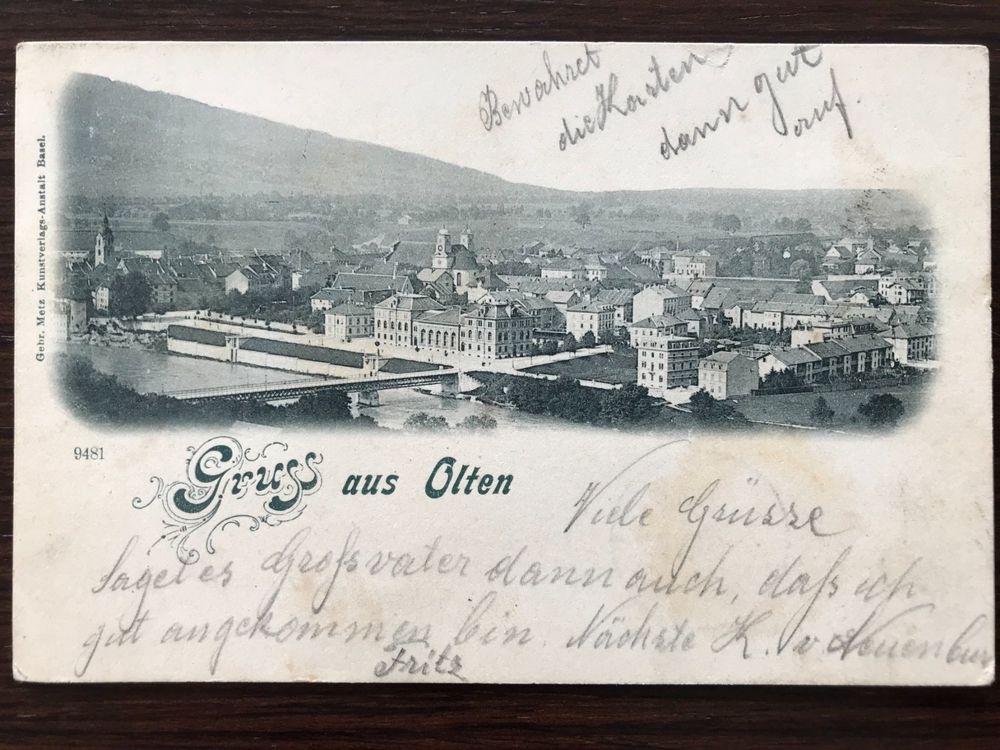 GRUSS AUS OLTEN Amthausquai, Brücke über Aare, 1899 (Gebraucht) in Wald ZH für CHF 12 – mit ...
