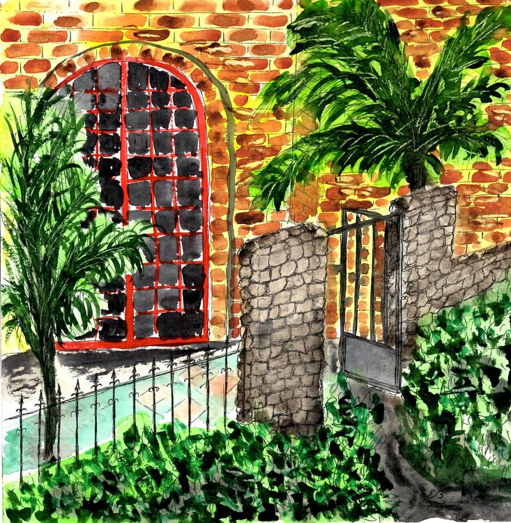 Aquarell: Im Hotel (Neu (gemäss Beschreibung)) in Fribourg für CHF 8 – mit Lieferung auf Ricardo ...