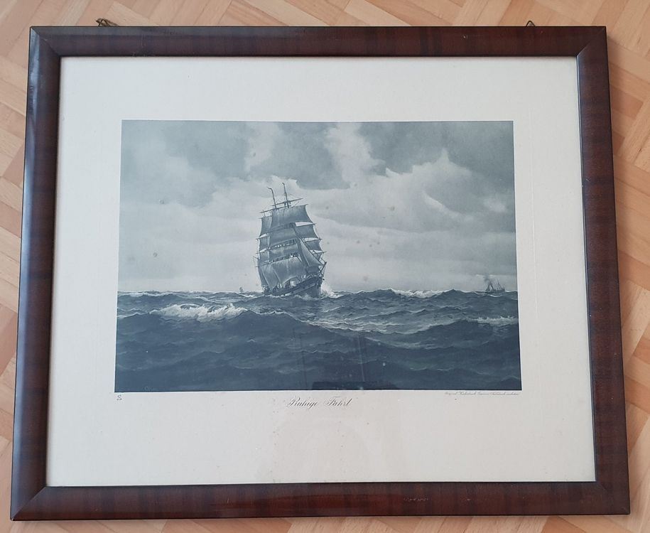 Kupferstich "Ruhige Fahrt" Schiff auf Meer | Kaufen auf Ricardo