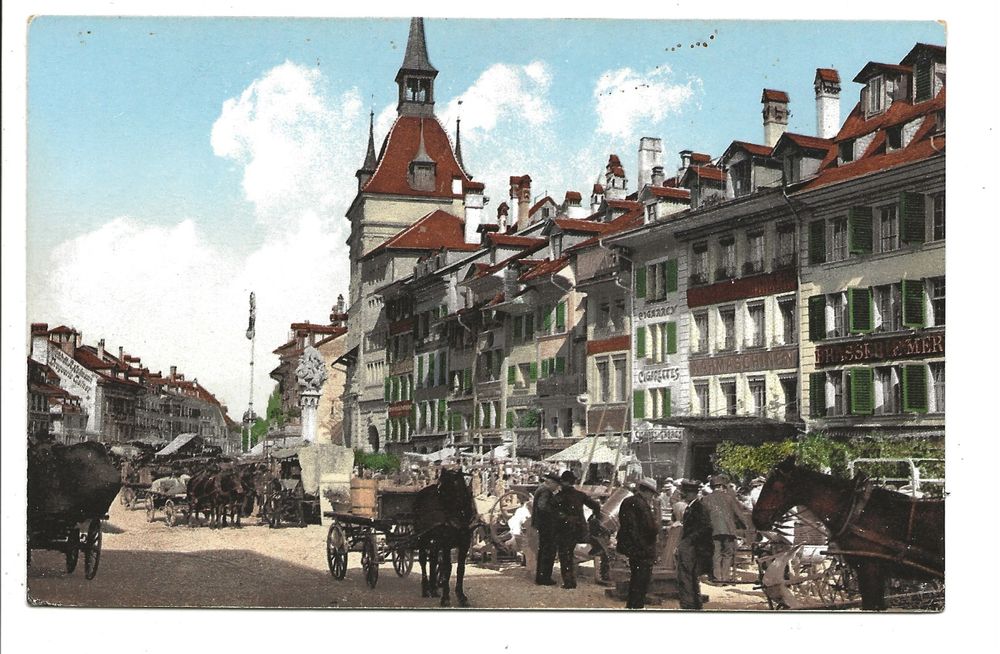 Bern - Stadt - Bärenplatz - Marktszene - Furhwerk - um 1910 (Gebraucht ...