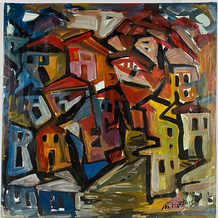 Abstrakte Gemälde unleserlich signiert | Kaufen auf Ricardo