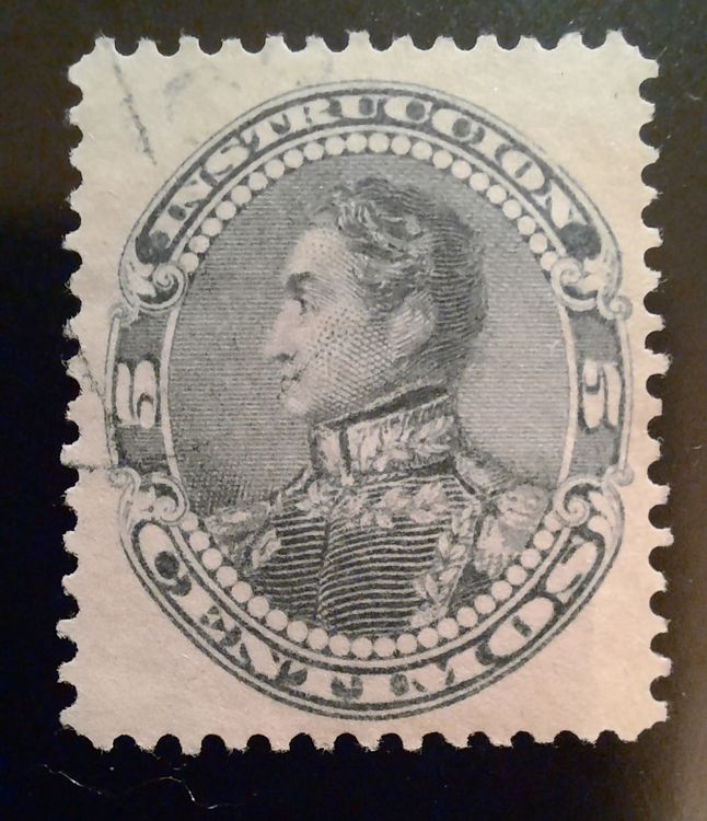 Timbre rare Venezuela 1893 Simon Bolivar Instruccion 5 cent. | Kaufen ...