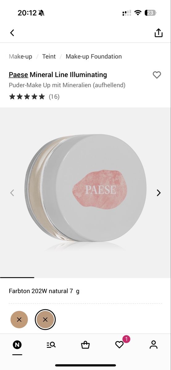 Paese Mineral Puder 202W Natural, 7g, Neuwertig, Vegan! (Neu und ...