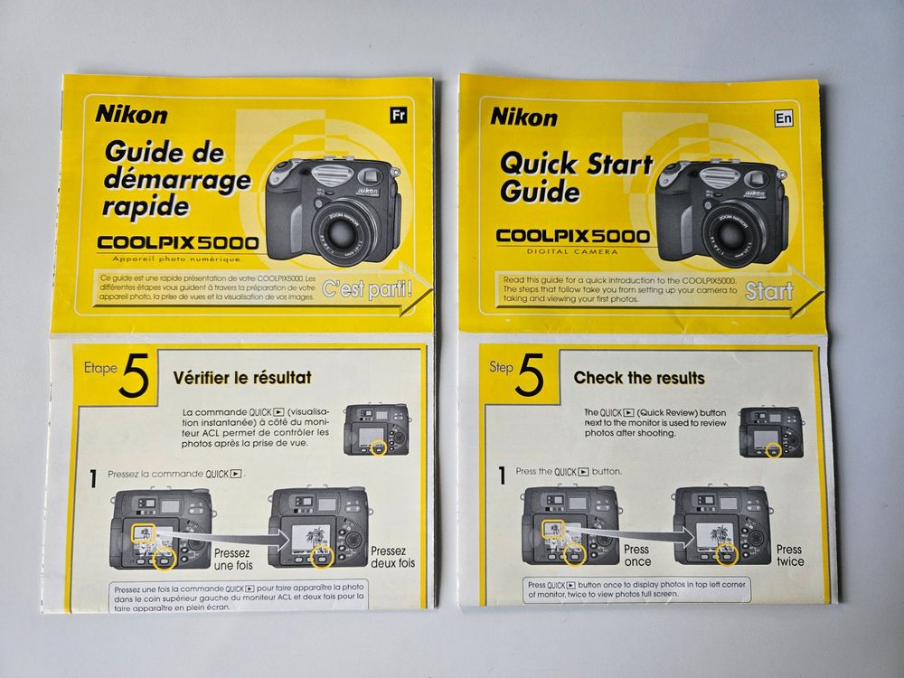Nikon Coolpix 5000 - Guides de démarrage rapide F/EN (D'occasion) à Echandens pour CHF 2 – avec ...