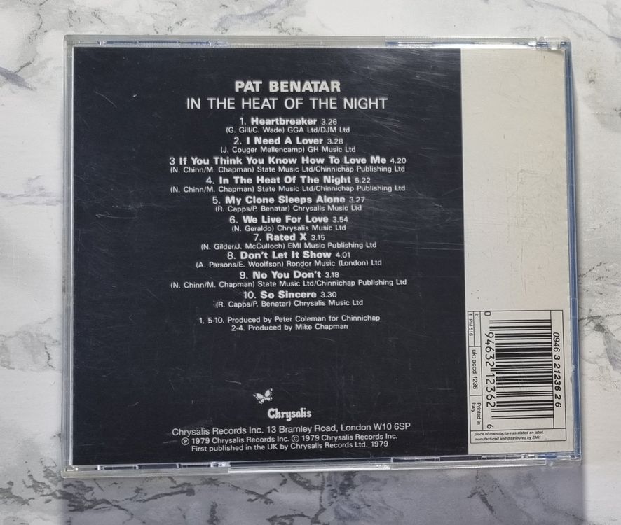 cd PAT BENATAR - In the Heat of the night - 1979 cd VG++ (Gebraucht) in ...