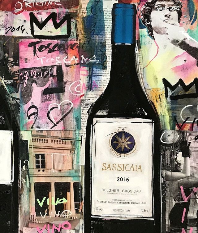 Vino Pop Art Masseto Biserno Sassicaia Kunst Wein Toscana (Neu (gemäss ...