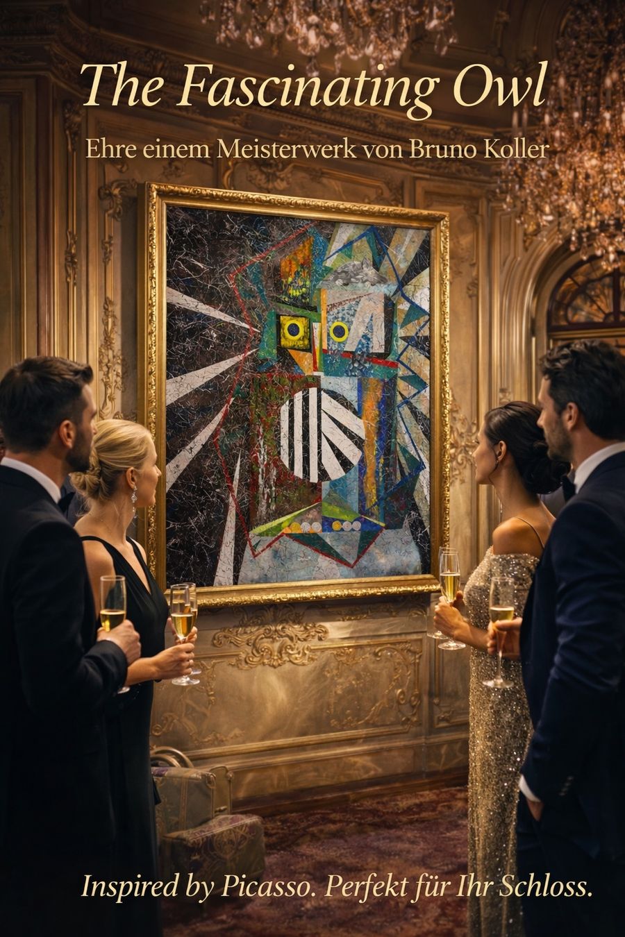 „Picasso Inspired Owl – Originalwerk von Bruno Koller | (Neu (gemäss ...