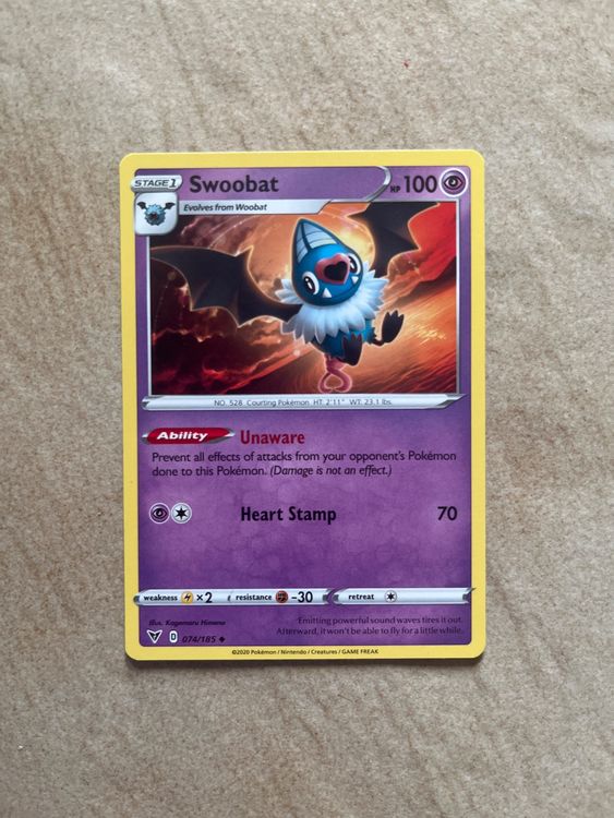 Carte Pokemon Swoobat - Vivid Voltage - EN (Gebraucht) in Vernayaz für CHF 1 – mit Lieferung auf ...