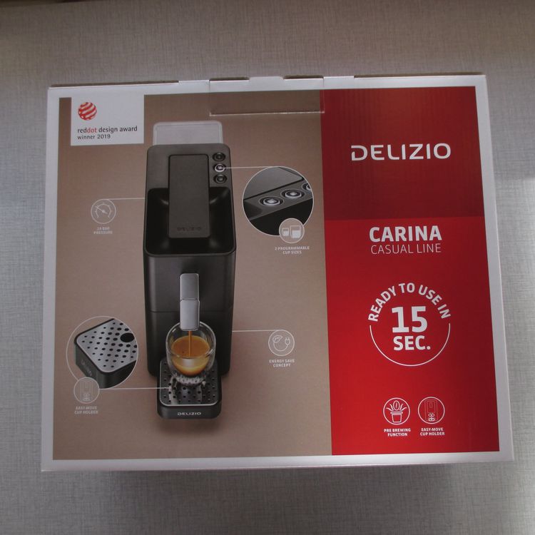 Neue Delizio Carina Midnight Black Kapsel Kaffeemaschine A++ (Neu und ...