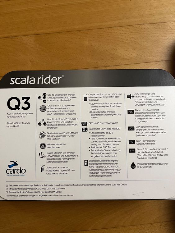 Cardo Scala Rider Q3 mit zweite mic Kit | Kaufen auf Ricardo