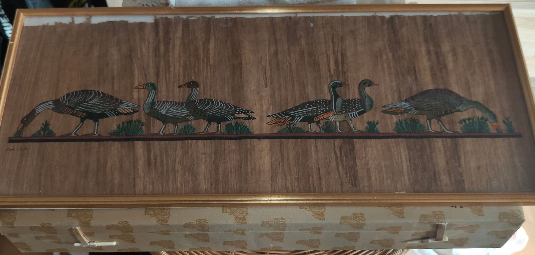 Antike Agyptische Holz Papyrus Bild gerahmt, Top Zustand! (Gebraucht ...