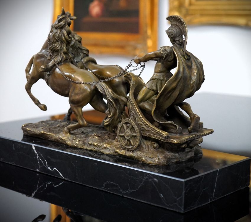 BRONZE SKULPTUR ACHILLES TROJA STREITWAGEN MYTHOLOGIE | Kaufen auf Ricardo