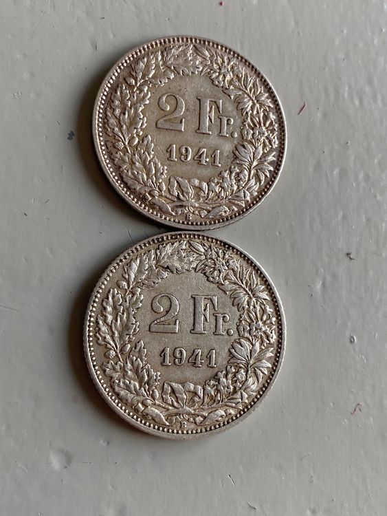 Top 2x2-Franken 1941 vorz. oder besser mit Stempelriss (Gebraucht) in Zürich für CHF 15.5 – mit ...