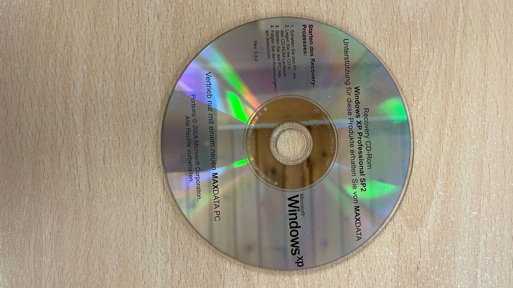 Windows XP Professional SP2 Recovery CD-Rom MAXDATA PC (Gebraucht) in ...