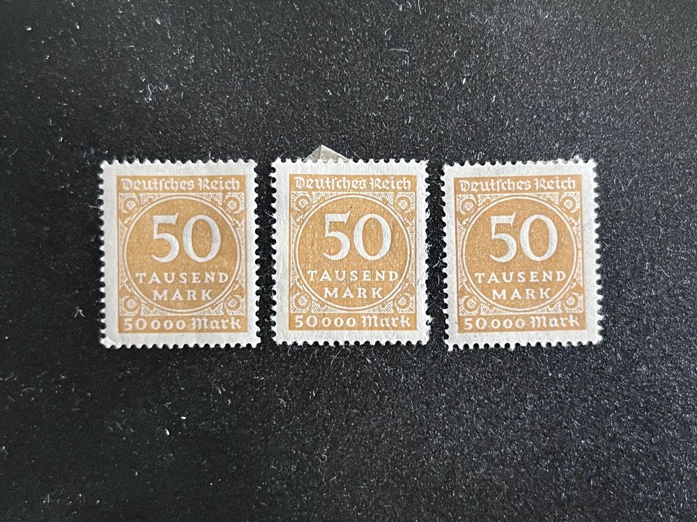 3x Deutsches Reich 50 Tausend Mark Briefmarken | Kaufen auf Ricardo