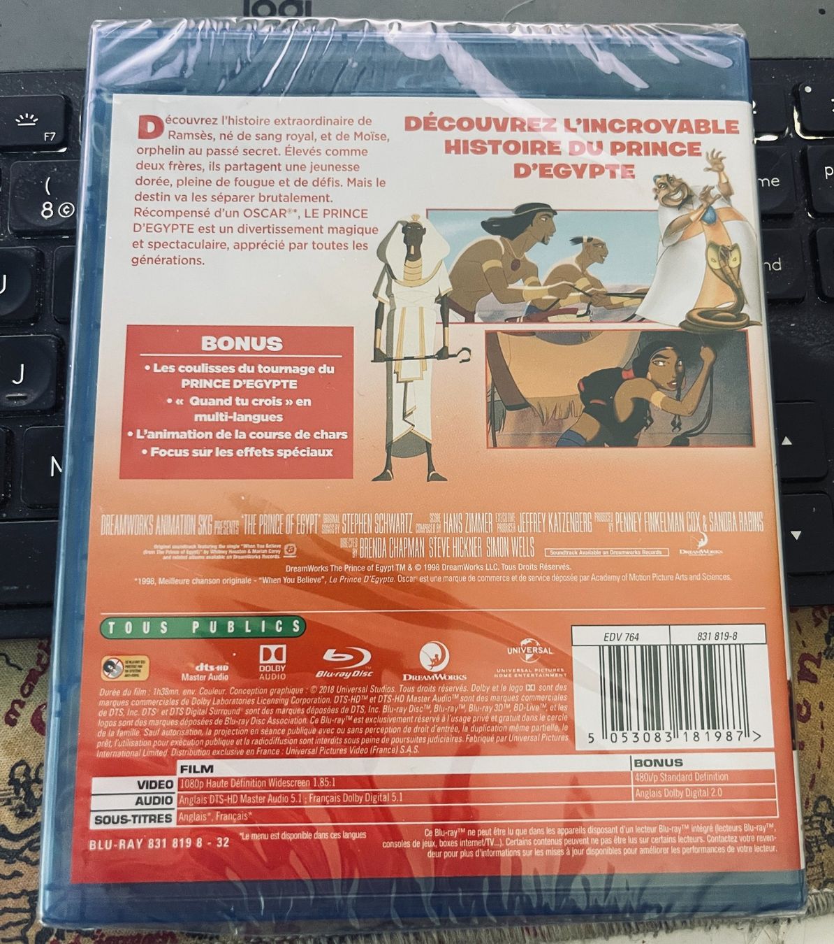 Le Prince d'Egypte (1998) - Blu-ray (Neuf avec emballage d'origine) à ...