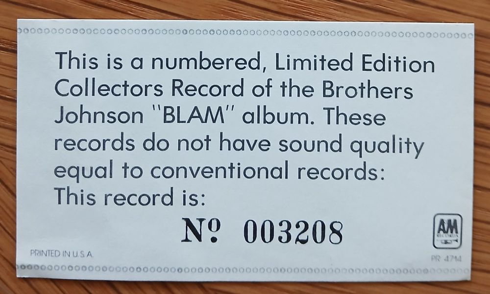 The Brothers Johnson – Blam (Picture LP) Limited Edition (Gebraucht) in ...