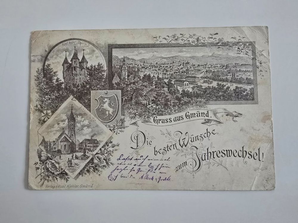 Alte Ansichtskarte Gmund a. Tegern um 1900 Neujahr gruss (Gebraucht) in Duebendorf für CHF 3 ...