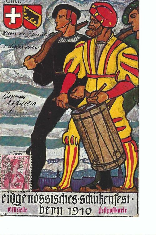 EIDG. SCHÜTZENFEST BERN 1910 offizielle Festpostkarte; Linck (Gebraucht ...