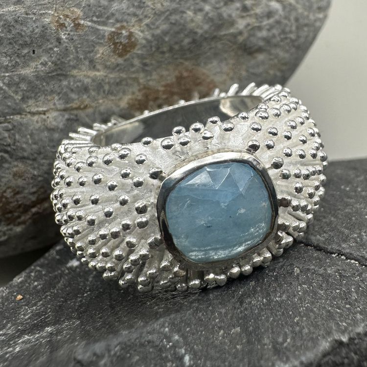 Sterling Silber 925 Ring mit Aqua Chalzedony Grösse 61 | Kaufen auf Ricardo