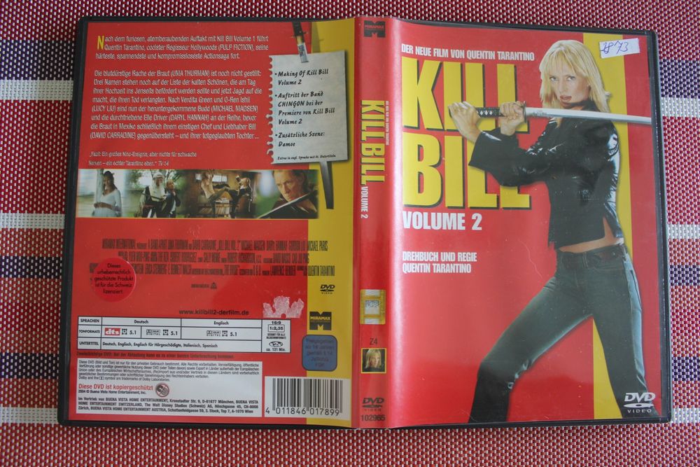 DVD Kill Bill Volume 2 Quentin Tarantino Uma Thurman Film (Gebraucht) in Geroldswil für CHF 2 ...