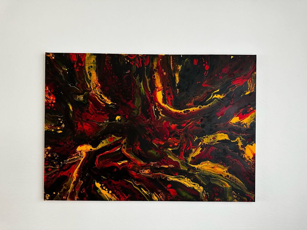 "Der rote Wirbel" (Acryl-Pouring) (Neu (gemäss Beschreibung)) in Chur für CHF 250 – nur Abholung ...
