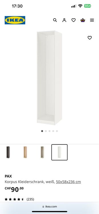 Ikea Pax Eckelement F 252 R Schrank Korpus Acheter Sur Ricardo