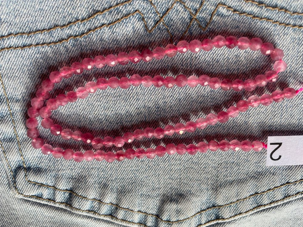 Turmalin rosa Strang für feine Halskette 4mm 38cm | Kaufen auf Ricardo