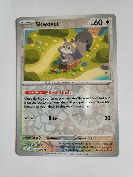 Pokémon Karte: Skwovet Reverse Holo - 151/198 - EN | Kaufen auf Ricardo