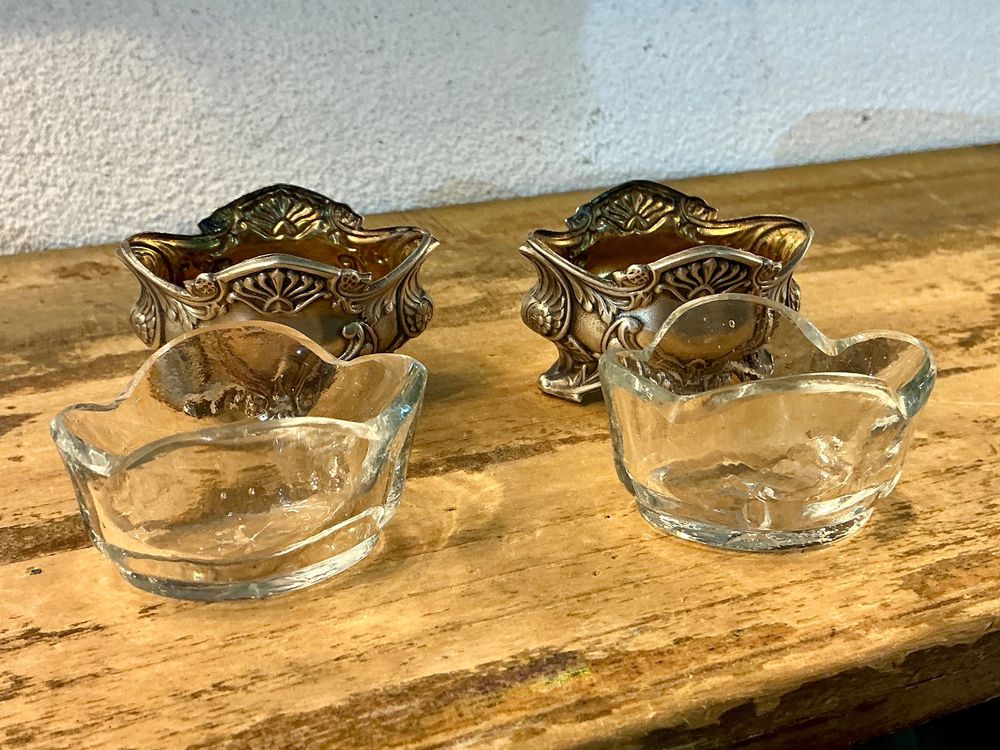 NAPOLEON III FRANCE 2 SALIÉRE STERLING 925 BLEIKRISTALL,1880 (Gebraucht ...