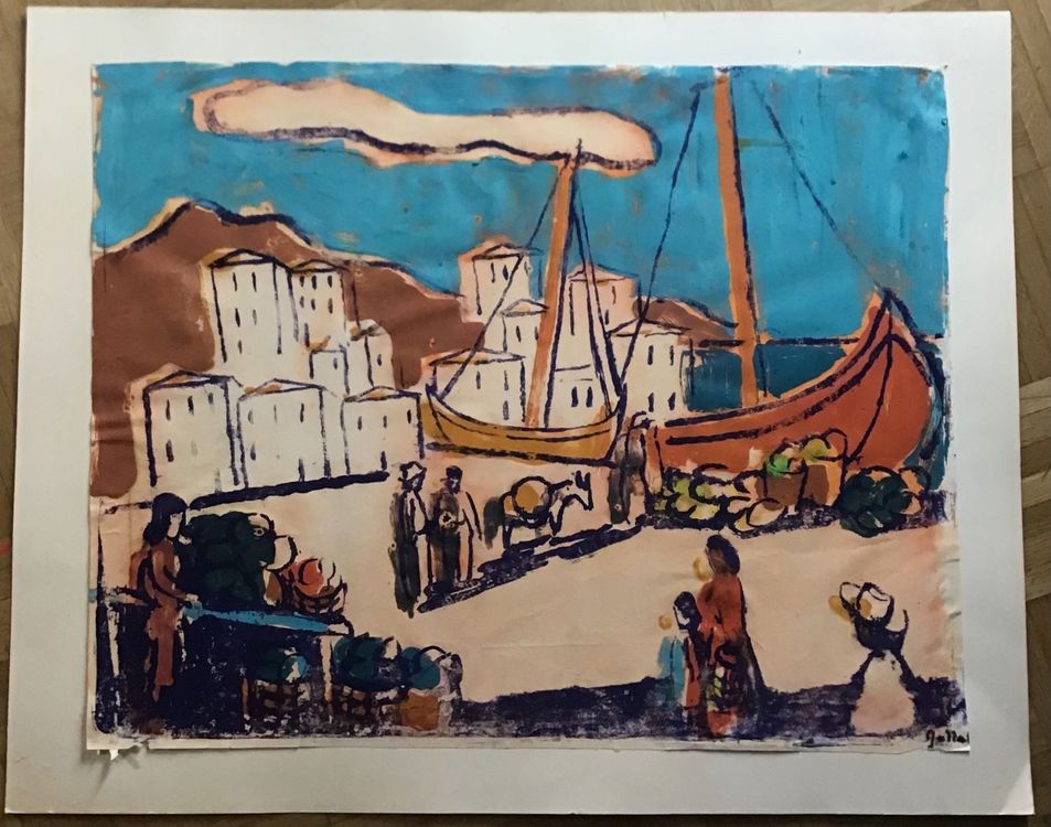 Grosse Mischtecknik Unleserlich Signiert | Kaufen auf Ricardo