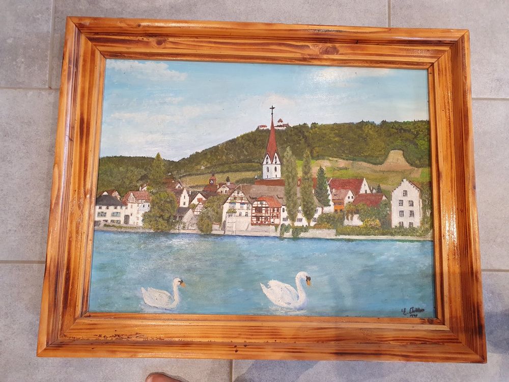Altes Original Bild auf Holz gemalt stein a. Rhein | Kaufen auf Ricardo