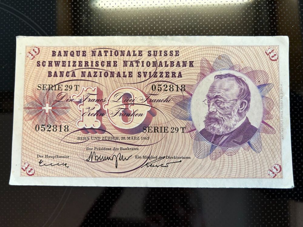 10 er Note 10 Franken 1963 5. Serie (Gebraucht) in Zürich für CHF 5 ...