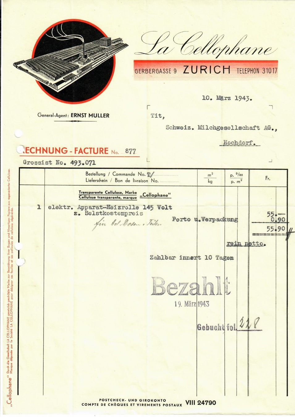La Cellophane Zürich 1943 (Gebraucht) in Hochdorf für CHF 6 – mit ...