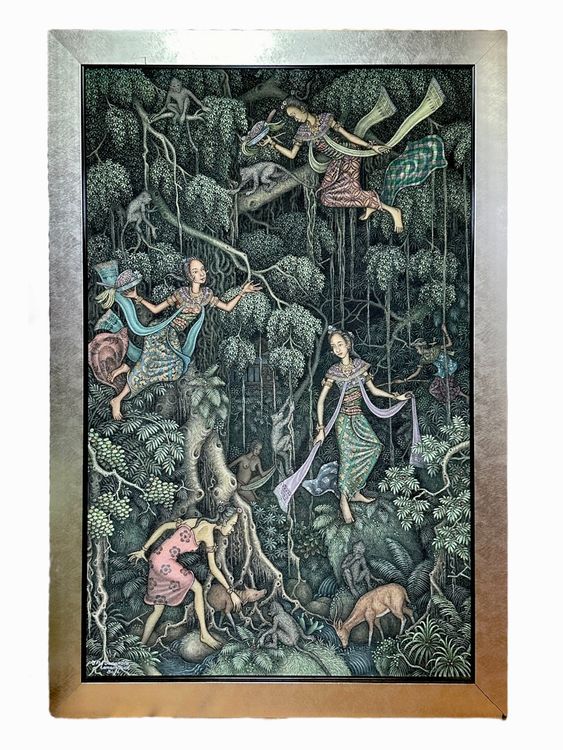 Grande Peinture indonésienne Bali Ubud Samandra années 1960 | Kaufen ...