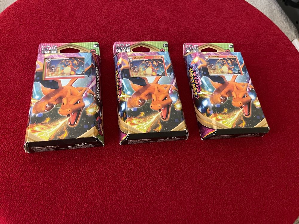 3x Pokemon VIVID VOLTAGE Theme Deck - CRACKED ICE CHARIZARD (Neu und ...