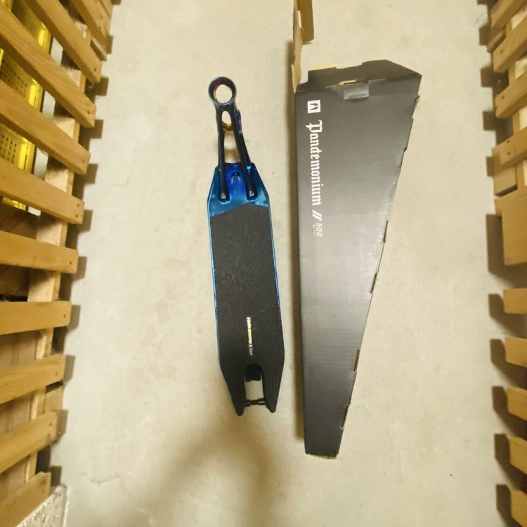 Ethic Pandemonium V2 Stunt Scooter Deck (500mm-Chrome Blue) (Neu und ...