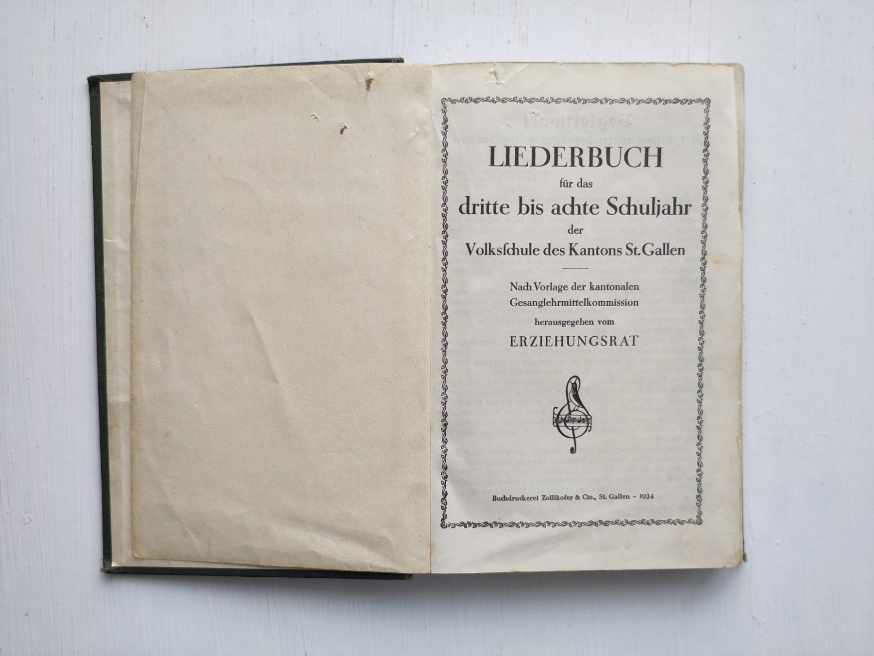 LIEDERBUCH für die Volksschule des Kt. St. Gallen - 1934 (Gebraucht) in ...